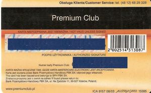 Bank Card: Premium Club (Bank BPH PBK, PolandCol:PL-MC-0006