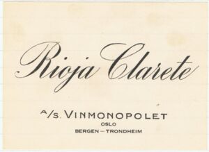 Drink Label: Rioja Clarete (Vinmonopolet, NorwayCol:NO-WINE-000068 🏷️