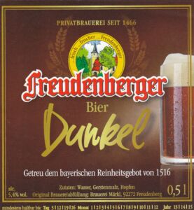 Drink Label: Freudenberger Dunkel (Privat-Brauerei Alwin Märkl, Germany ...