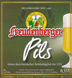 Drink Label: Freudenberger Pils (Privat-Brauerei Alwin Märkl, Germany ...