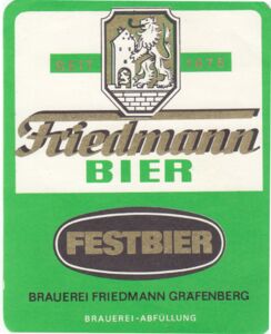 Drink Label: Friedmann Festbier (Brauerei Friedmann, Germany, Federal ...