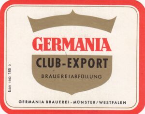 Drink Label: Germania Club-Export (Germania Brauerei F. Dieninghoff ...