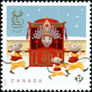 Stamp: Rat Bride on Way to Wedding (Canada(Chinese New Year 2020 - Year ...