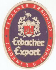 Drink Label: Erbacher Export (Erbacher Brauhaus J. Wörner & Söhne KG ...