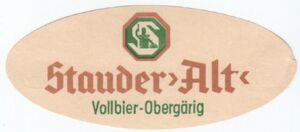 Flaschenetikett: Stauder Alt (Privatbrauerei Jakob Stauder, Deutschland ...