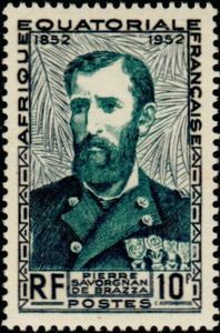 Stamp: Pierre Savorgnan de Brazza (1852-1905) African explorer (French ...