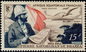 Stamp: Savorgnan de Brazza (French Equatorial Africa(Cent. birth of ...
