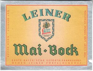Drink Label: Leiner Mai-Bock (Erste Bayerische Exportbierbrauerei Georg Leiner, Germany, Federal ...
