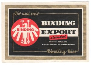 Drink Label: Binding Export dunkel (Binding-Brauerei AG, Germany ...