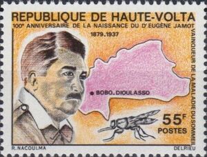 Stamp: Birth Centenary of Eugene Jamot (1879-1937) (Upper Volta) Mi:BF ...