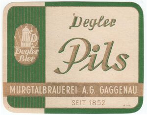 Drink Label: Degler Pils (Murgtalbrauerei Gaggenau, Germany, Federal ...