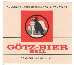 Drink Label: Götz-Bier Hell (Adlerbrauerei Geislingen, Germany, Federal ...