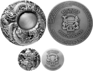 Moneda: 10,000 CFA Francs (Set 2x10000 CFA Francs - Garuda and Naga ...