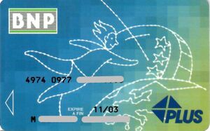 Bank Card: BNP Plus (Banque Nationale De Paris, FranceCol:FR-VI-0034.02