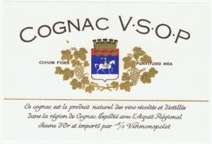 Drink Label: Cognac V.S.O.P (Vinmonopolet, NorwayCol:NO-COGNA-000009