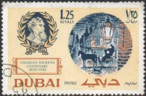 Stamp: Dickens & “Old Curiosity Shop” (Dubai(100th death of Charles ...
