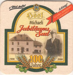 Beer Coaster: Hosl (Privatbrauerei Hösl, Germany, Federal RepublicCol ...