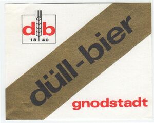 Dranketiket: Düll Bier (Brauerei Düll, Gnodstadt, DuitslandCol:DE-BEER ...