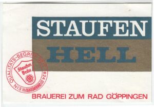 Drink Label: Staufen Hell (Brauerei zum Rad, Göppingen, Germany ...