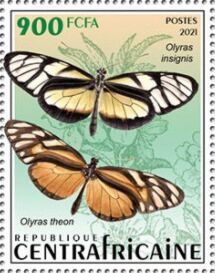 Stamp: Olyras insignis (Central African Republic(Butterflies (2021:1 ...