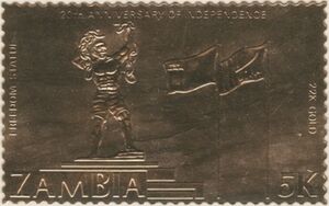 Sello: Statue of Liberty (Zambia(20th Anniversary of Independence (II ...