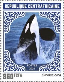 Stamp: Killer Whale (Orcinus orca) (Central African Republic(Orcas ...