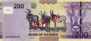 Banknote: 200 Namibia Dollars (Namibia(2011-2021 Issue) Wor:P-15bs