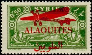 Stamp: View of Alexandretta overprint (Alaouites(Air Post 1929-30) Mi ...