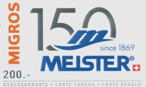 Gift Card: Meister "150 since 1869" (Migros, Switzerland(Migros) Col:CH ...