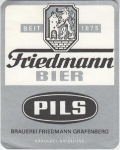 Drink Label: Friedmann Pils (Brauerei Friedmann, Germany, Federal ...