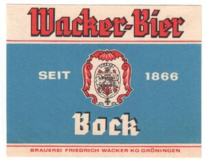 Drink Label: Wacker Bock (Brauerei Fr. Wacker Gröningen, Germany ...