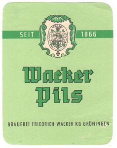 Drink Label: Wacker Pils (Brauerei Fr. Wacker Gröningen, Germany ...