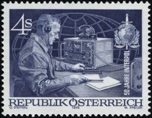 Stamp: 50th Anniversary of Interpol (AustriaMi:AT 1427,Sn:AT 955,Yt:AT ...