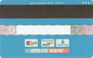 Bank Card: Generale Bank ec 95 (Generale de Banque, BelgiumCol:BE-GM-0054