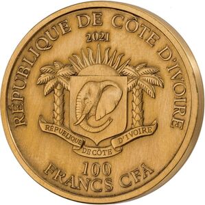 Coin: 100 CFA Francs (Big Five Africa - Leopard) (Ivory Coast(2016 ...