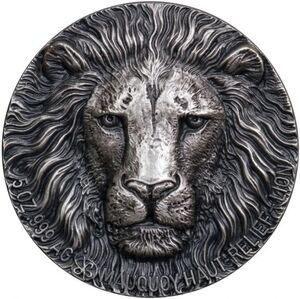 Coin: 5,000 CFA Francs (Big Five Africa - Lion) (Ivory Coast) (2016 ...