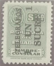 Stamp: Consular stamp, surcharged (Ecuador(Telegraphs - Consular stamps ...
