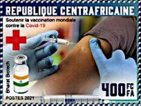 Stamp: Vaccine Bharat Biotech (Central African Republic(Covid-19 (2021 ...