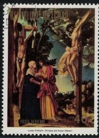 Stamp: The Lamentation of Christ by Lucas Cranach (Chad(Easter) Mi:TD 655,Sn:TD 294A,Yt:TD PA145A