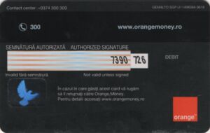 Bank Card: Orange Money (Orange, RomaniaCol:RO-VI-0175