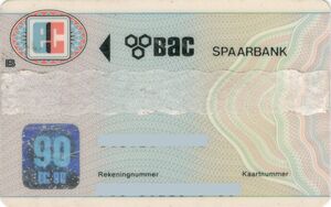 Bank Card: BAC SPAARBANK ec 90 (BAC SPAARBANK, BelgiumCol:BE-GM-0056
