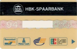 Bank Card: HBK - SPAARBANK ec 94 (HBK - SPAARBANK, BelgiumCol:BE-GM-0057