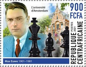 Stamp: Max Euwe (1901-1989) (Central African Republic(120th Birth ...