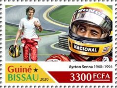 Stamp: Ayrton Senna (1960-1994) (Guinea-Bissau(Ayrton Senna, 60th Birth ...