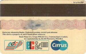 Bank Card: Bank Pekao Maestro ec 99 (Bank Polska Kasa Opieki SA/Bank ...