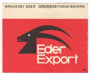 Drink Label: Eder Export (Eder & Heylands Brauerei, Germany, Federal ...