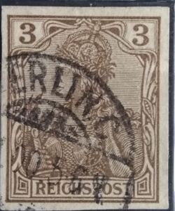 Stamp: Germania with imperial crown, inscription 'REICHSPOST' (German ...