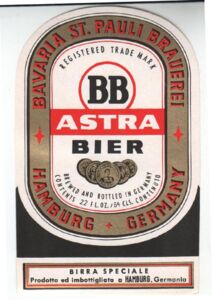 Drink Label: Astra Bier (Bavaria Brauerei Hamburg, Germany, Federal ...