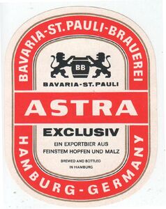 Drink Label: Astra Exclusiv (Bavaria Brauerei Hamburg, Germany, Federal ...