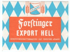 Drink Label: Forstinger Export Hell (Genossenschaftsbrauerei Gut ...